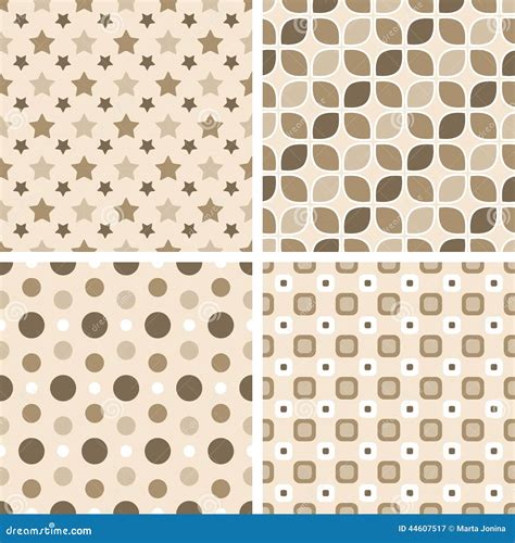 Vector Seamless Tiling Patterns Geometric Stock Illustration