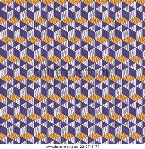 3d Cube Line Seamless Repeat Pattern Stock Vector Royalty Free 2242748479 Shutterstock