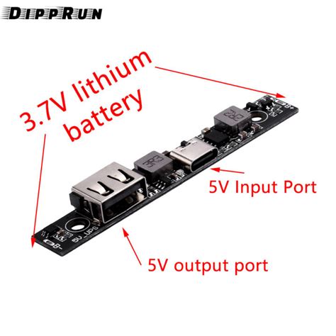 Dipprun Dc 5v 18650 Lithium Battery Panel Dc Dc Boost Converter