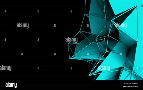 3d Rendering Fractal Object With Mesh Grid Abstract Modern Background Computer Generated Stock