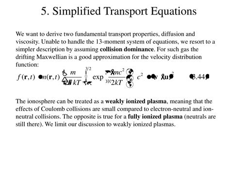 Ppt Principles Of Transport Equations In Simplified Gas Dynamics