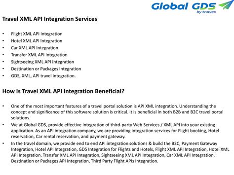 PPT Travel XML API Integration PowerPoint Presentation Free Download ID