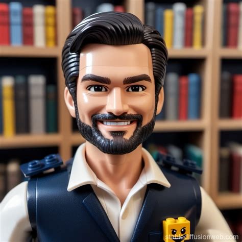 Lego Figure Man In Library With Smile Stable Diffusion Online