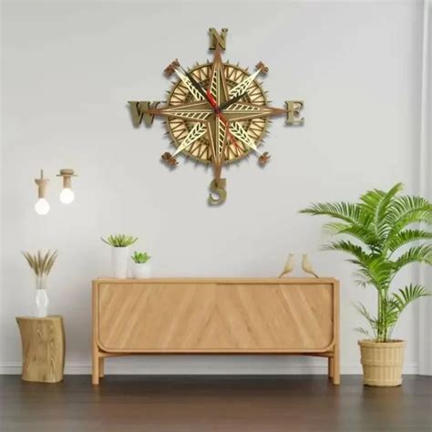 3d Layered Compass Clock Mwc51 3 डी दीवार की घड़ी 3 डी वॉल क्लॉक Let Me Decor Noida Id