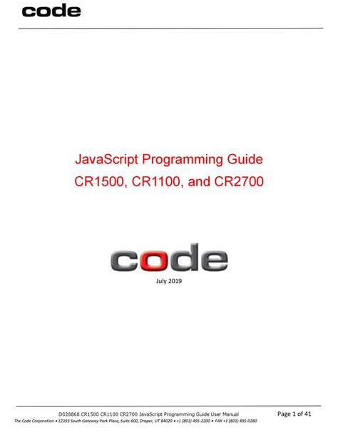 CODE CR PROGRAMMING MANUAL Pdf Download ManualsLib