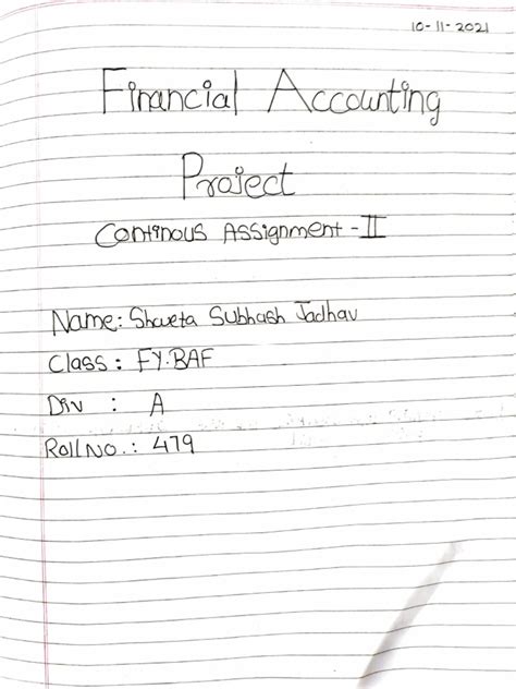 Financial Accounting Project Pdf