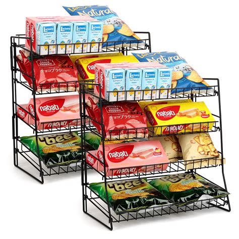 Liaakrr 2 Pack Candy Display Rack Metal Snack Rack Display Stand