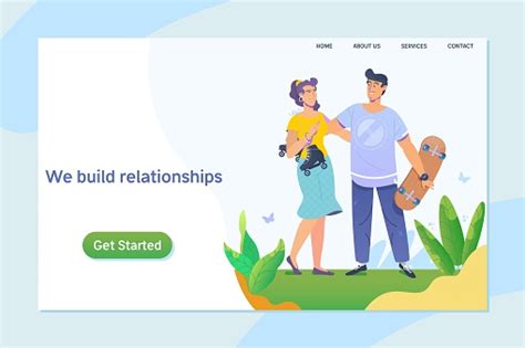 공원에서 하루를 즐기고 행복 한 젊은 부부 함께 관계 온라인 데이트 소셜 네트워킹 개념입니다 벡터 일러스트 레이 션 남자에 대한 스톡 벡터 아트 및 기타 이미지 Istock