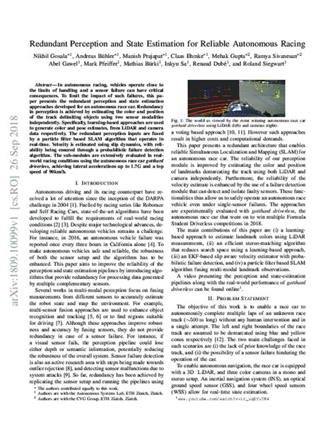 Pdf Redundant Perception And State Estimation For Reliable Autonomous