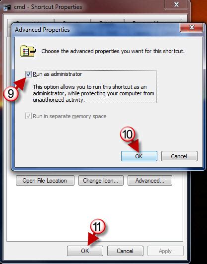 create a shortcut to the elevated command prompt in windows 7