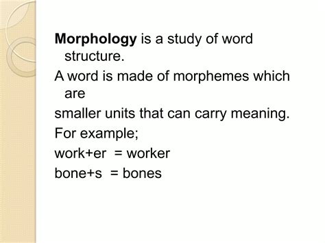 Problems In Learning Morphological Aspects Of English Pptx
