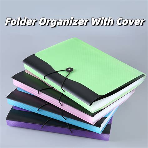 2in1 Expanding File Folder Clipboard Document Storage 8 Pockets With