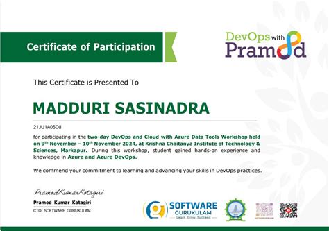 Workshop Devops Softwaregurukulam Sasindra Madduri