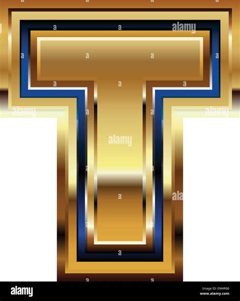 Golden Font Illustration Letter T Stock Vector Image Art Alamy