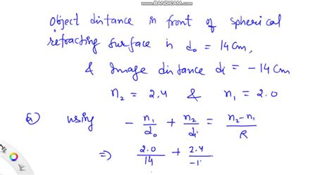Solved Spherical Refracting Surfaces When An Object Is Placed 11 Cm In Front Of A Spherical