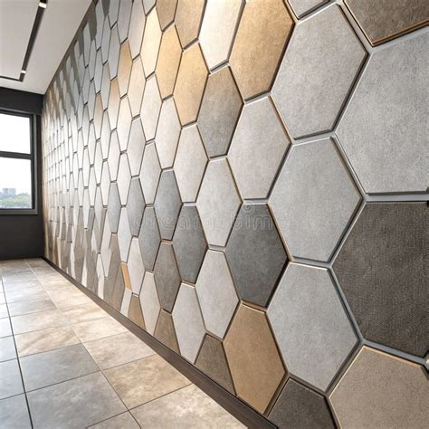 This Illustration Features A 3d Geometric Pattern With Hexagon Tiles Creating A Modern And