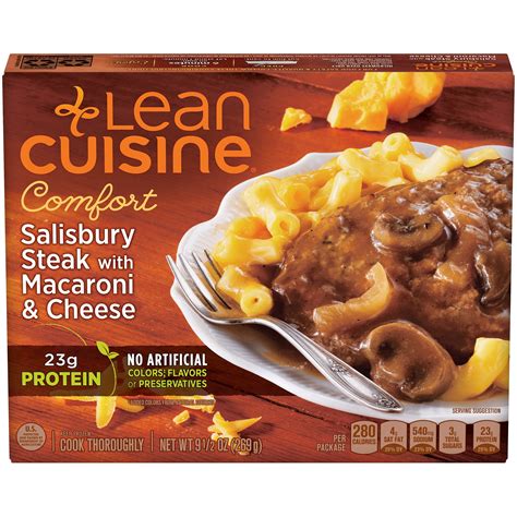 Lean Cuisine Frozen Dinner Salisbury Steak Mac N Cheese Meal 9 5 Oz