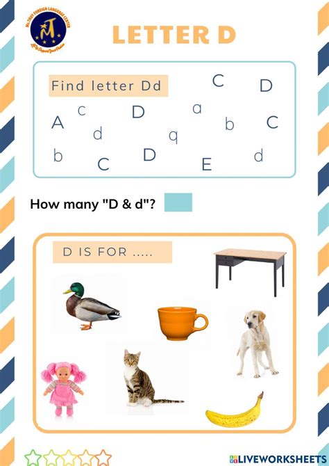 Find The Letter Dd Worksheets For Preschoolers