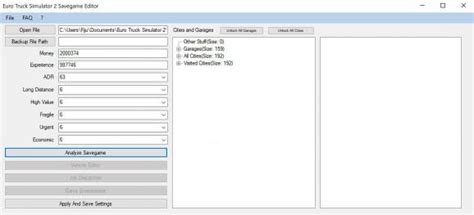 ETS2 Savegame Editor Download Softpedia