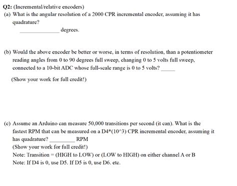 Solved Q Incremental Relative Encoders A What Is The Chegg