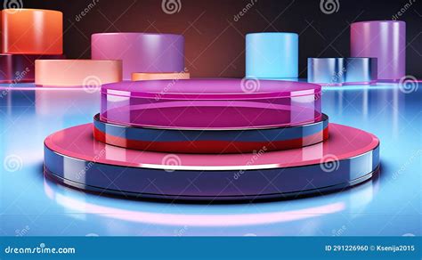 Architecture Interior Background Glowing Empty Arched Pass 3d Render Stock Illustration