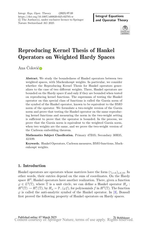 Reproducing Kernel Thesis Of Hankel Operators On Weighted Hardy Spaces