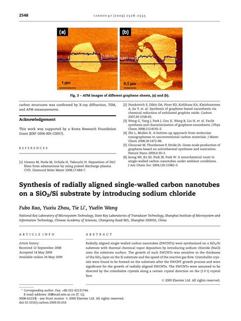 pdf synthesis of radially aligned single walled carbon nanotubes on a