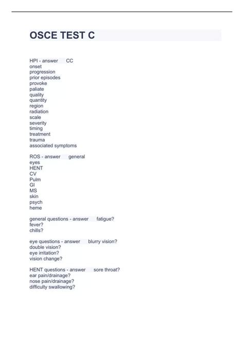 Osce Test C Questions With Correct Answers 2023 Osce Stuvia Us