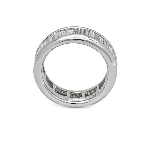 18kt Gold Natural Baguette Diamond Full Eternity Wedding Band Str52925