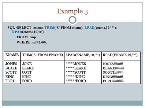 SQL Functions SingleRow Functions MultipleRow Functions Character Functions