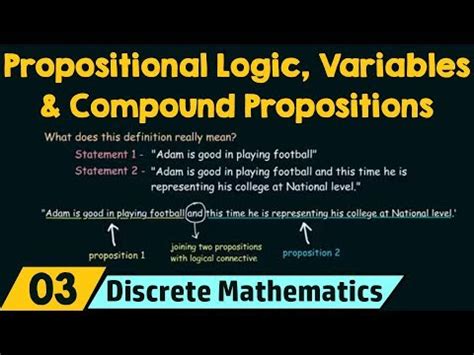 Propositional Logic Propositional Variables And Compound Propositions Video Lecture Crash