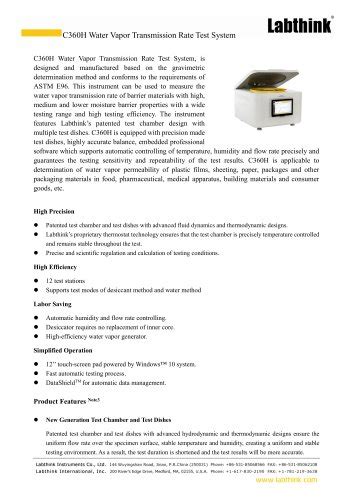 Cigarette Paper Moisture Barrier Properties Test System Labthink