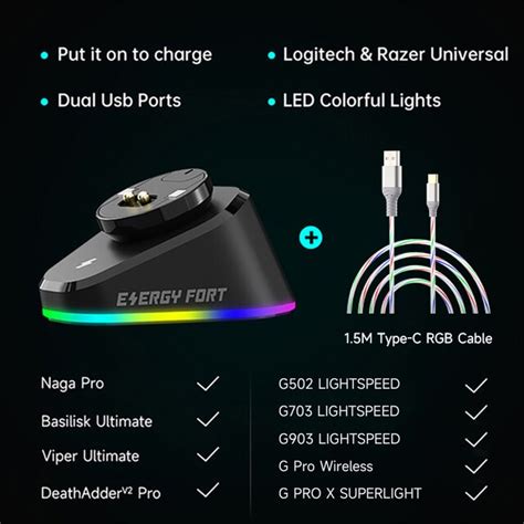 Wireless Rgb Mouse Charging Dock For Logitech G Pr Grandado