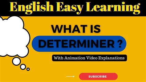 What Is Determiner Grammar Part Video Animation Explanations Howard Institute Youtube