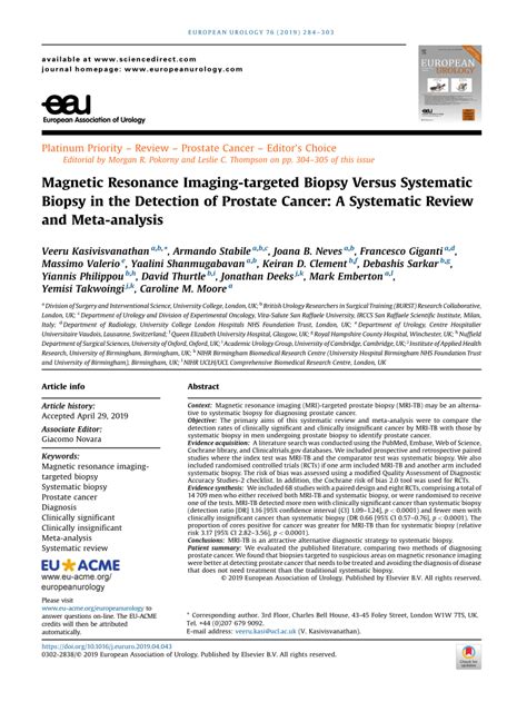 Pdf Magnetic Resonance Imaging Targeted Biopsy Versus Systematic