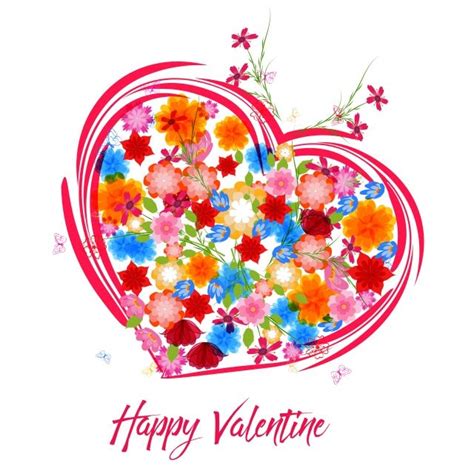 발렌타인 데이 꽃들 꽃다발 일러스트 Png 해피 밸런타인데이 꽃 꽃다발 배경 이미지 벡터 Psd 파일 Pngtree
