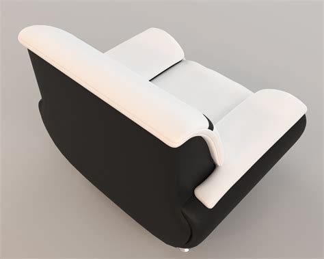 까만 손질을 가진 현대 백색 가죽 소파 3d 모델 20 Max Fbx Unknown Obj Free3d