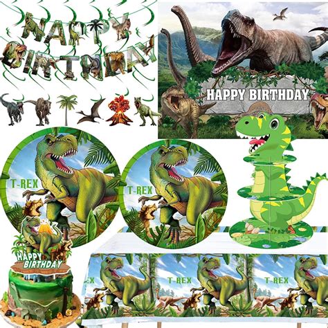 Детские принадлежности для вечеринок с динозавром, набор посуды ...