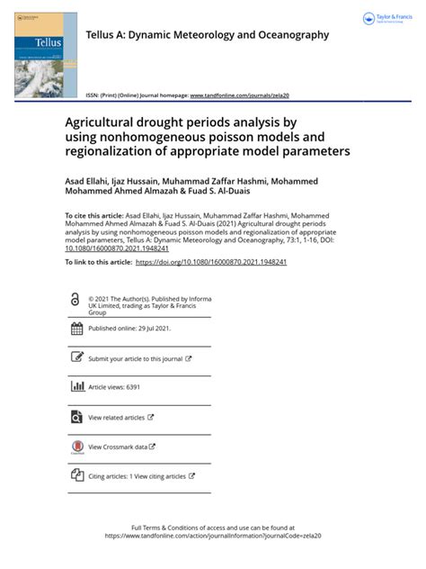 Agricultural Drought Periods Analysis By Using Nonhomogeneous Poisson