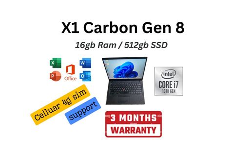 X1 Carbon Gen 8touchscreeni7 10th Gen16gb Ram512gb Ssdcellular 4g