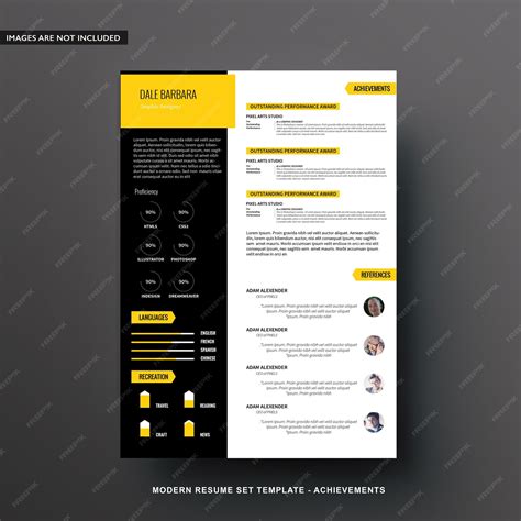 Modern Professional Resume Template With Achievements And Skills
