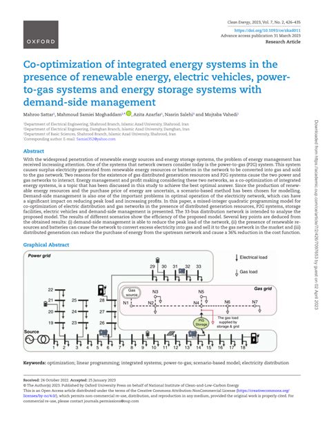 PDF Co Optimization Of Integrated Energy Systems In The Presence Of Renewable Energy Electric