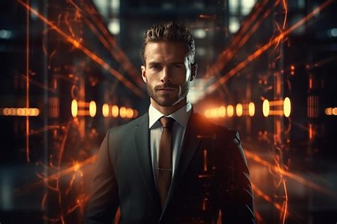 Premium Photo Unleashing The Power Of Generative Ai Portrait Of A Handsome Businessman