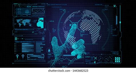 Gui Hud Futuristic Interface Earth Globe Stock Vector Royalty Free Shutterstock