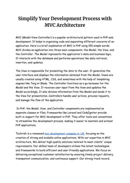 Mvc Development Company In Uk Pdf Free Download