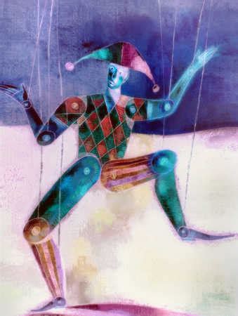 Stock Illustration Illustration Of Jester With Puppet Strings