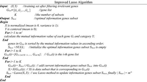 Feature Selection Algorithm Based On Mutual Information And Lasso For Microarray Data