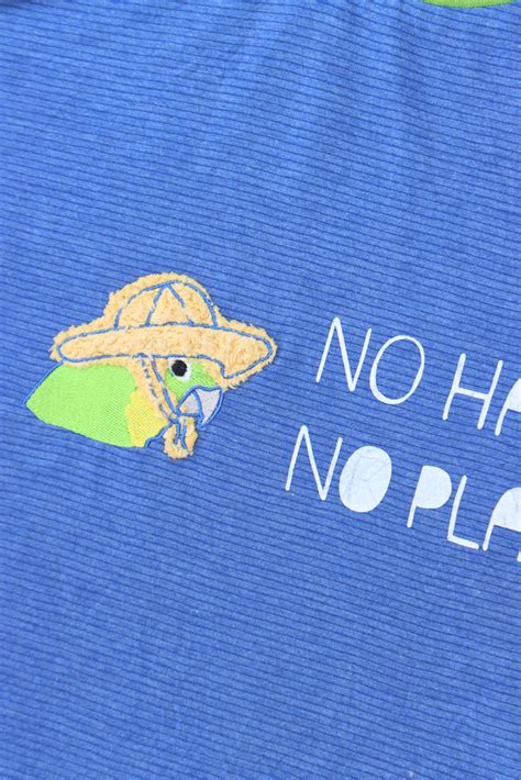 No Hat No Play Tshirt Blue Stripe Green Alice Nightingale