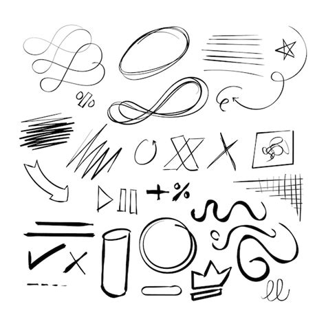 Premium Vector Random Hand Drawn Scribble Doodle Symbols Vector Random Hand Drawn Doodles Icon