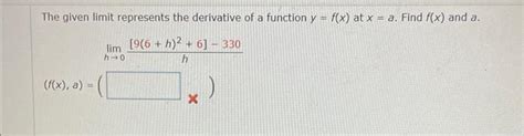 Solved The Given Limit Represents The Derivative Of A